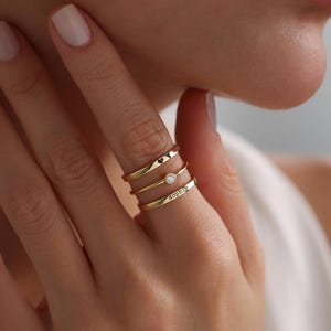 Stackable Heart Ring Set, Rings for Women, Gold Ring Set, Stackable ...