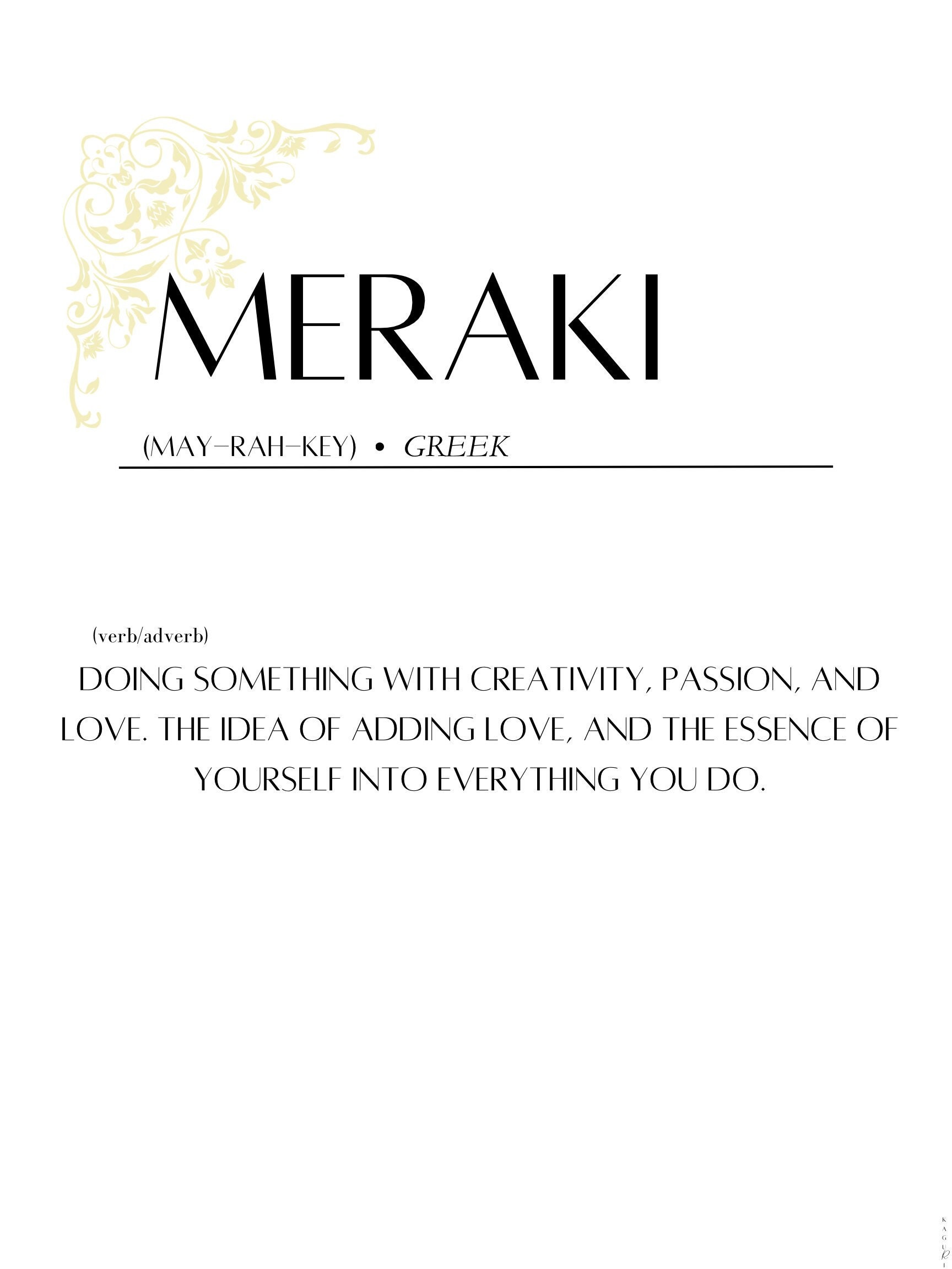 Meraki, Digital Printable Word Art, Wall Art, Room Decor - Etsy