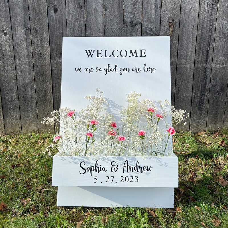 Flower Box Wedding Welcome Sign - Etsy