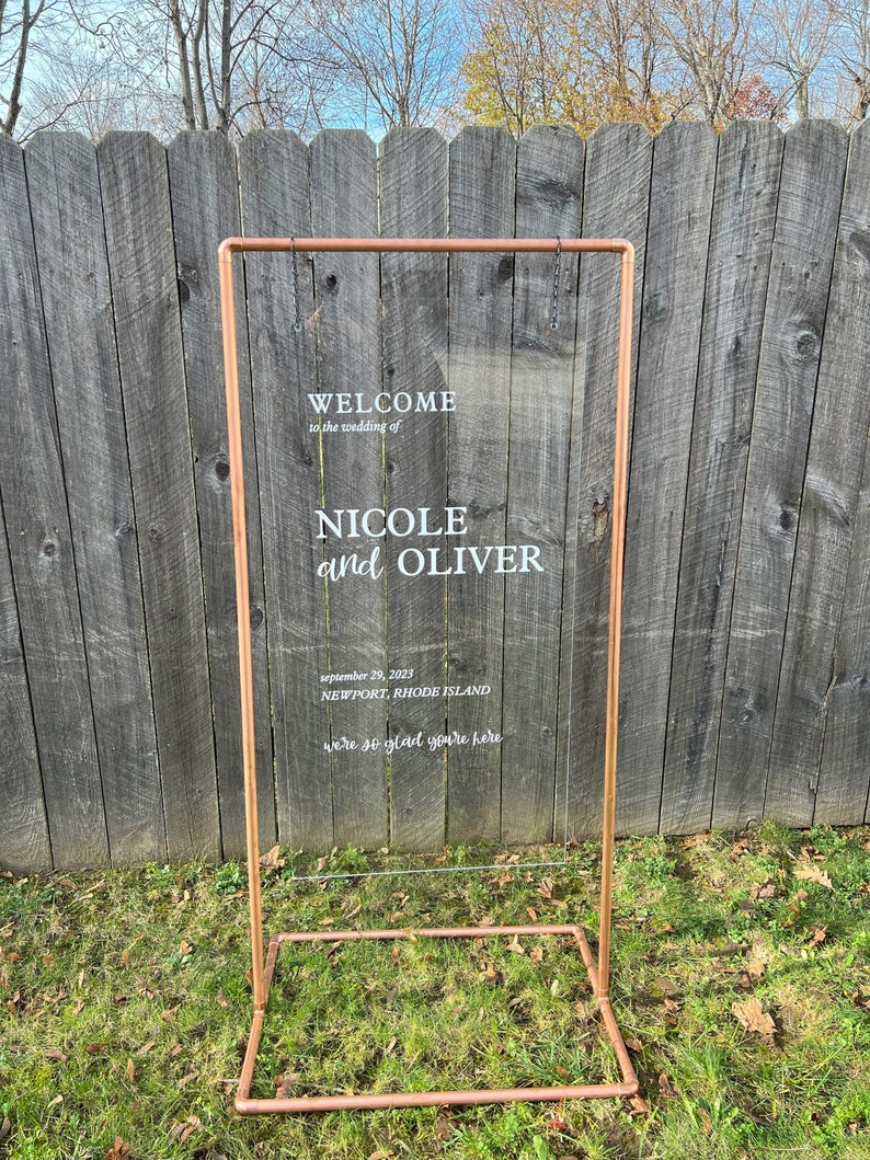 Customizable Copper Wedding Stand With Acrylic - Etsy