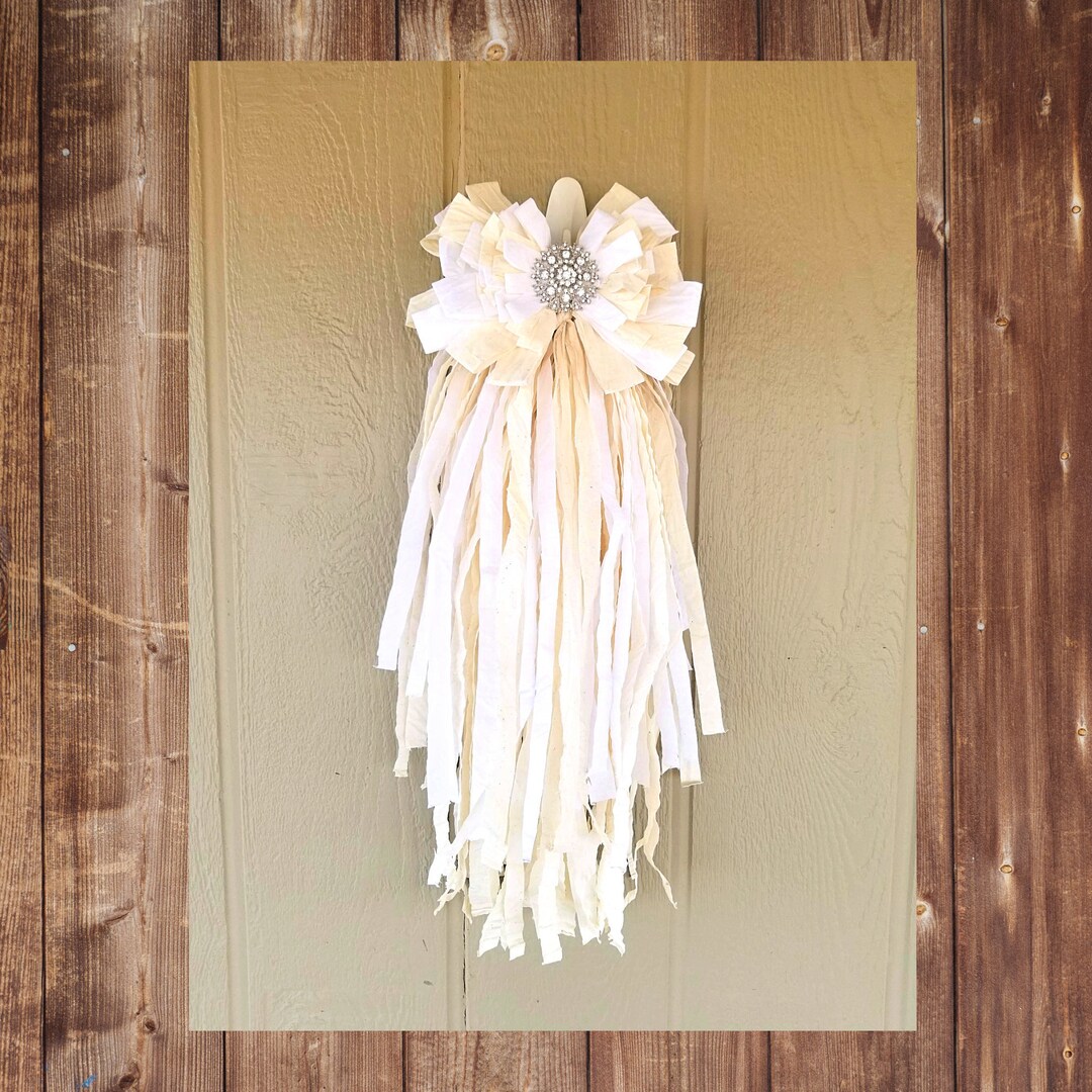 Rag Bows, Wreath Bow, Rag Bows for Wreath, Rag Bow Wreath, Wedding Bow ...