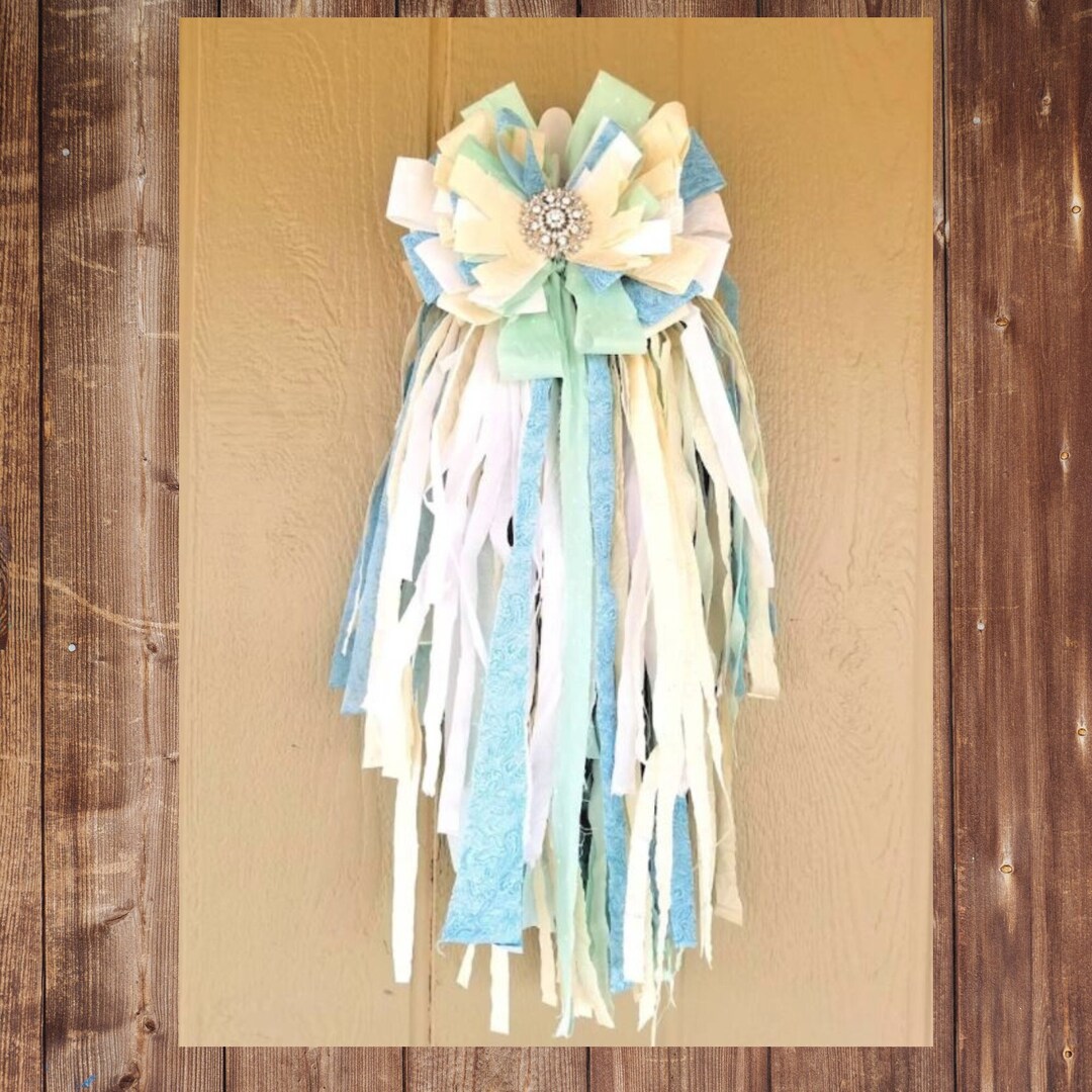 Rag Bows, Wreath Bow, Rag Bows for Wreath, Rag Bow Wreath, Wedding Bow ...