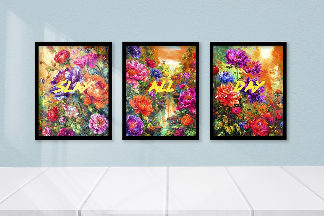 Slay All Day - Set of Printable Office Poster or Home Decor Wall Art ...