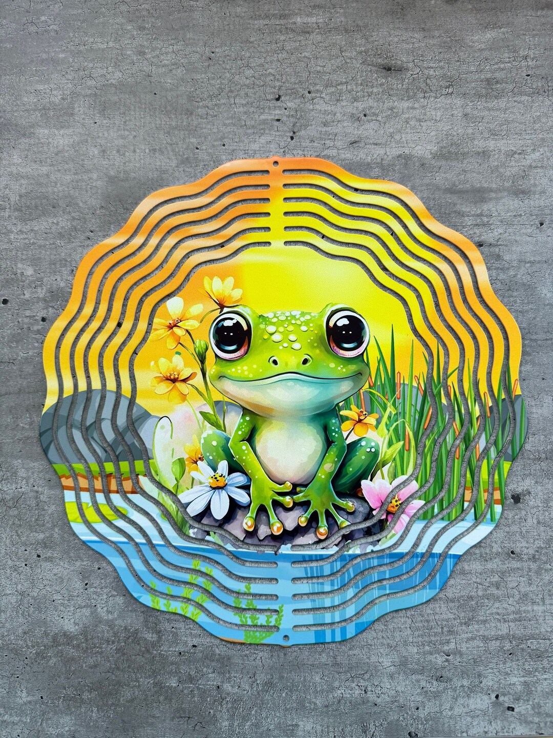 Beautiful 10-inch Garden Frog Wind Spinner - Etsy