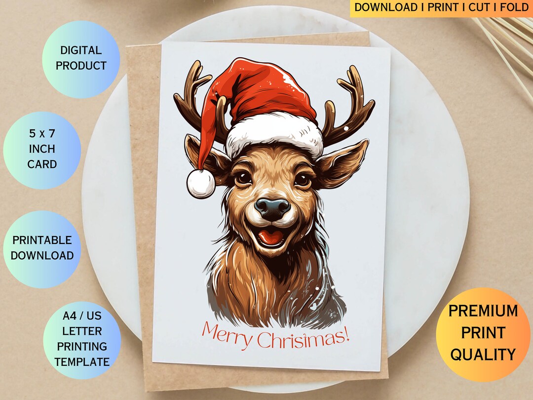 Digital Reindeer Clip Art: Festive Graphics for Christmas - Etsy