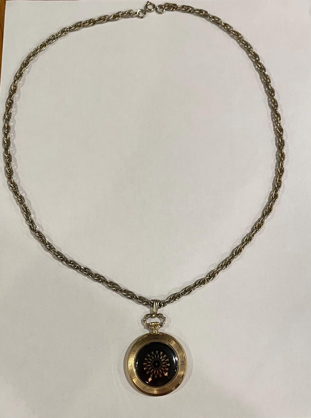 Vintage Borel X Caravelle Kaleidoscope Pocket Watch Pendant With 24 ...
