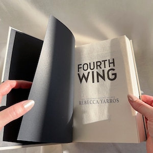 Fourth Wing: Handmade Rebound Book, Gold Foil Cover, Velvet Bookmark - Etsy