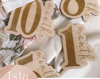 SVG 12 Month Wood Milestones - 12 Month Photo Prop - Laser Ready File ...
