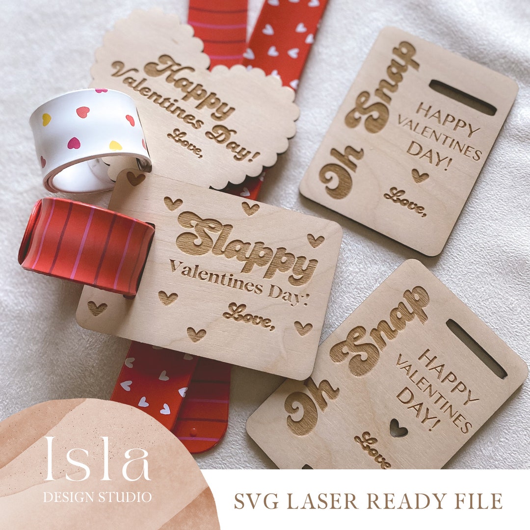 SVG Valentine - Slap Bracelet Laser Ready File - Valentines Day Laser ...