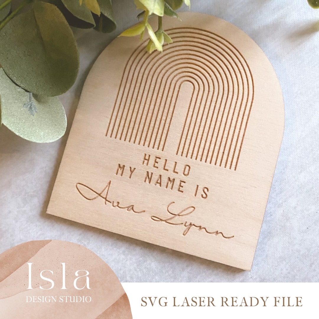 Laser Ready SVG Name Announcement - Laser File Birth Announcement ...