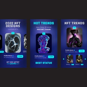 100 NFT Instagram Social Media Stories Reels PSD Templates Easy Use ...