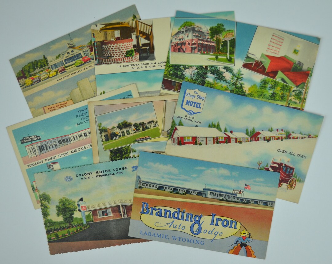 Group of 12 Vintage Motel Linen Postcards - Etsy