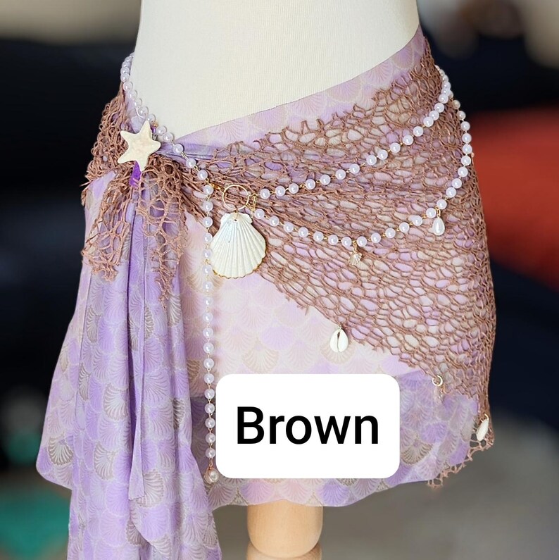 Fishnet Mermaid Hip Scarf & Mini Skirt: Seashell Belt, Festival Fashion ...