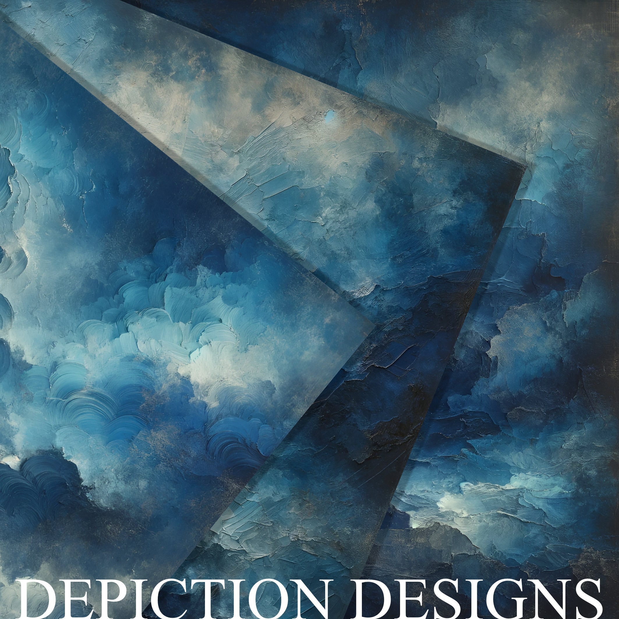 Artistic Blue Tones Digital Papers Dark Blue Painted Textures Creative ...