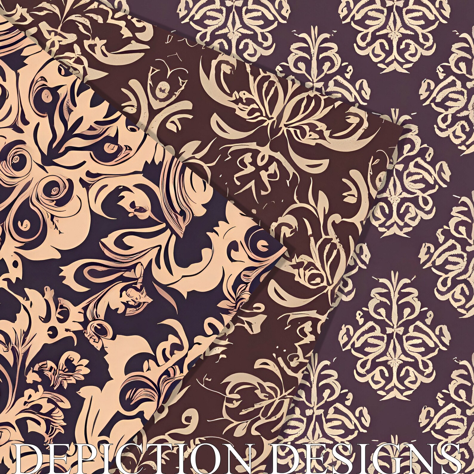 Elegant Damask Digital Papers Collection 1, Instant Download, Printable ...