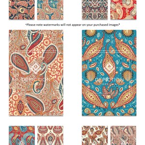 Indian Paisley Digital Papers Collection 3, Instant Download, Printable ...