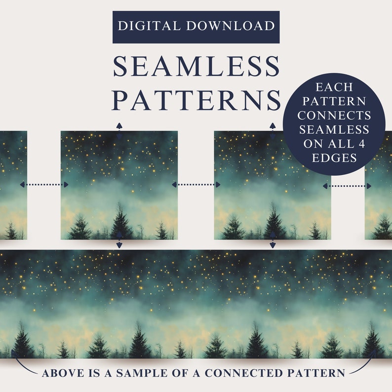 Firefly Seamless Pattern Magical Forest Printable Scrapbooking Paper ...