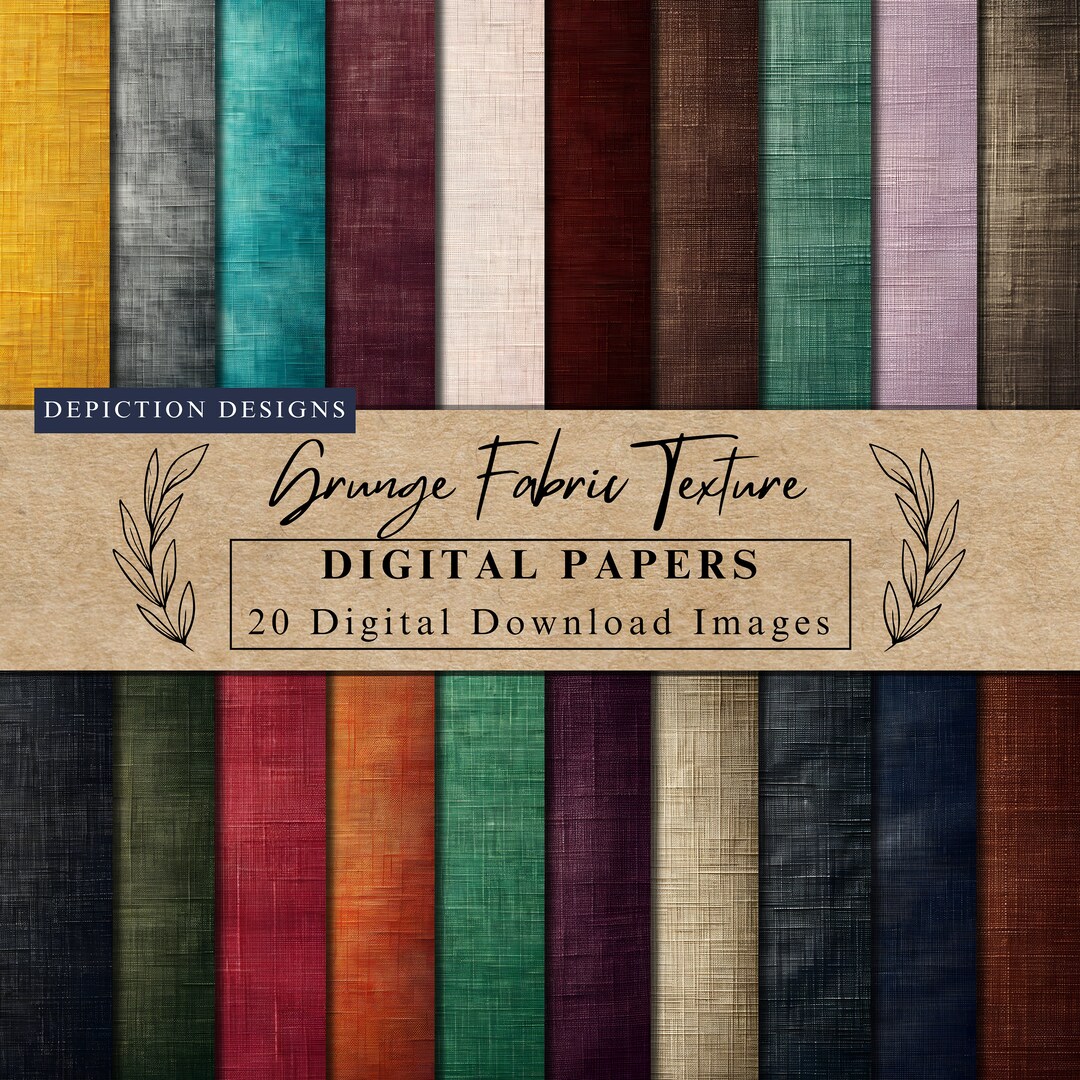 Grunge Fabric Digital Papers Collection 1, Instant Download, Printable ...