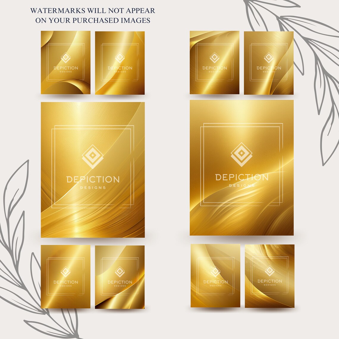 Golden Radiance Digital Papers Abstract Gold Foil Printable Papers ...