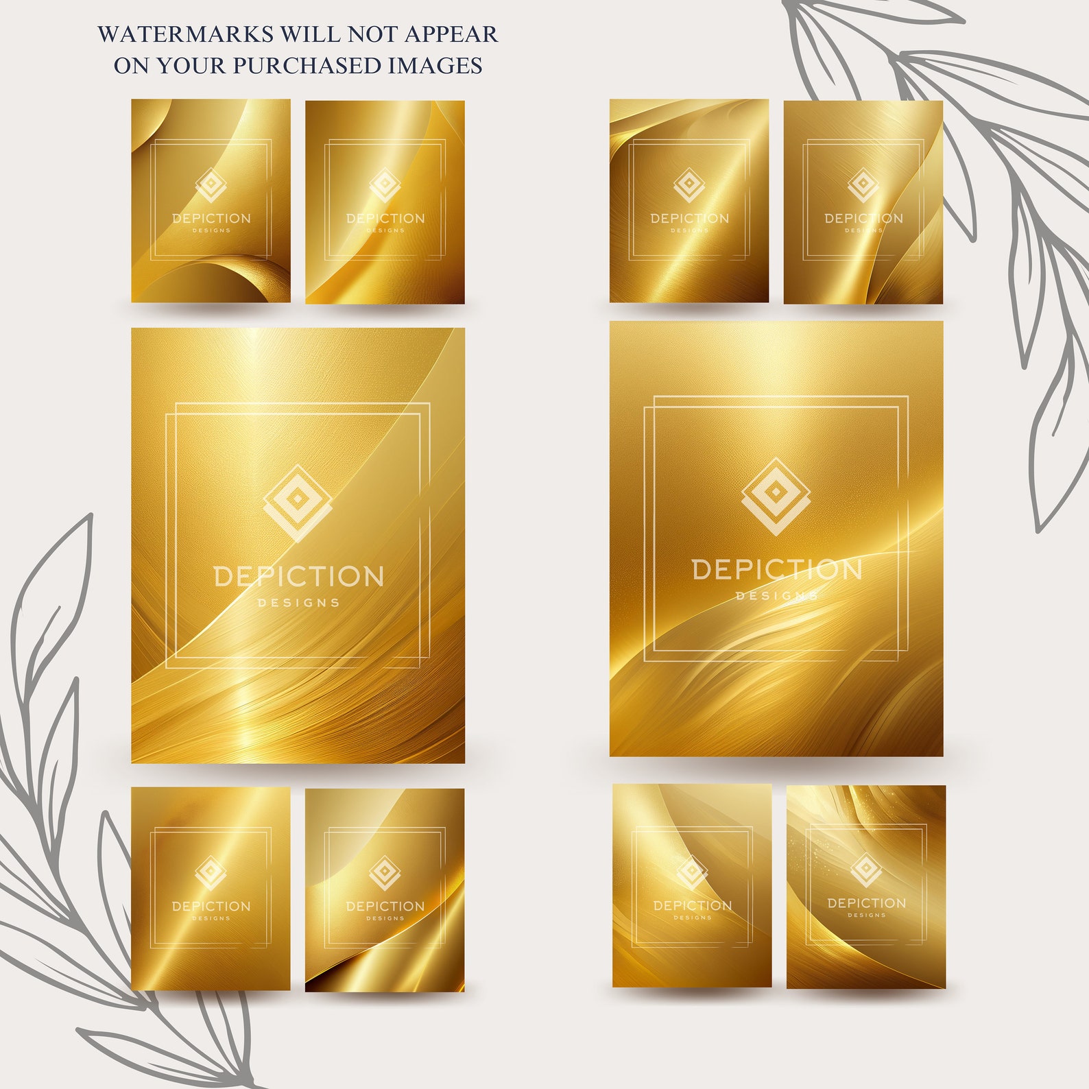 Golden Radiance Digital Papers Abstract Gold Foil Printable Papers ...