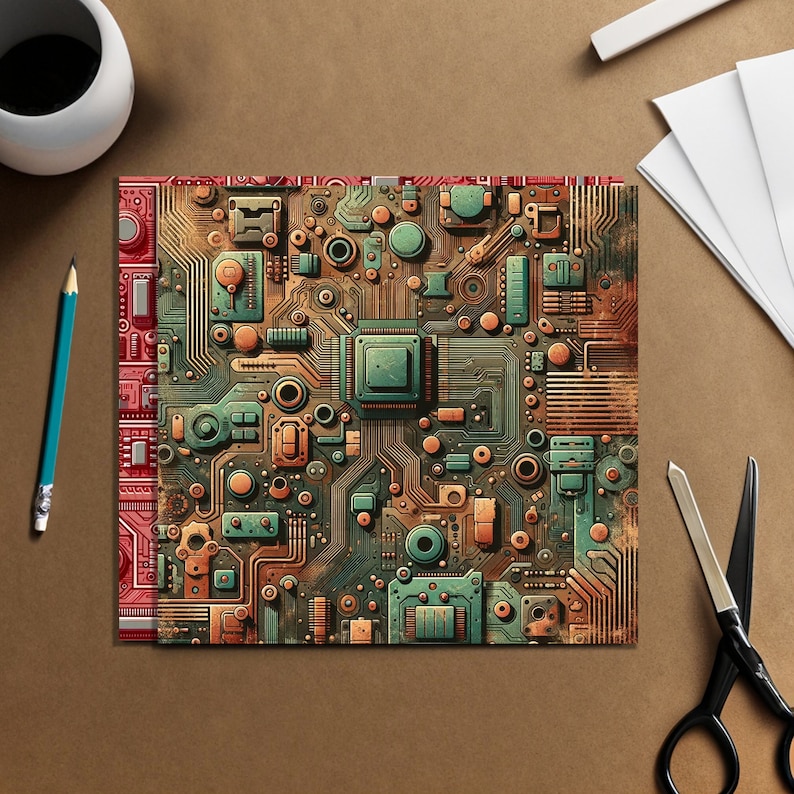 Circuit Board Digital Paper Technology Clip Art Computer Motherboard ...