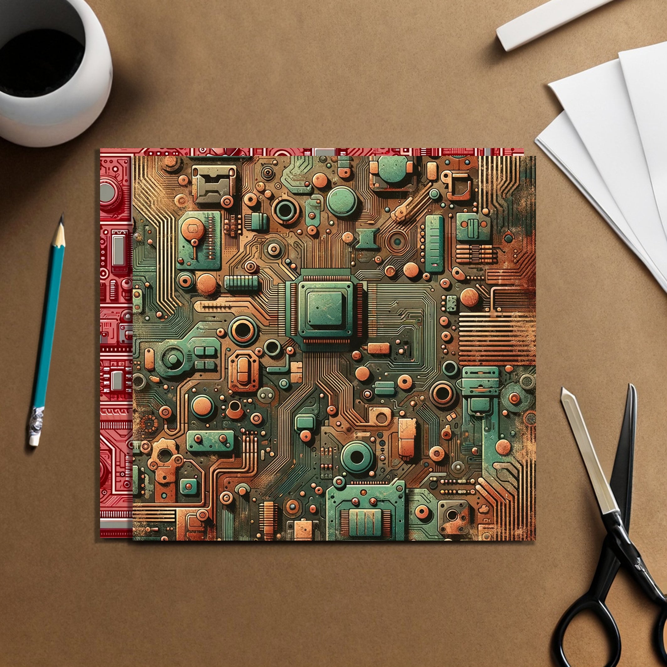Circuit Board Digital Paper Technology Clip Art Computer Motherboard ...