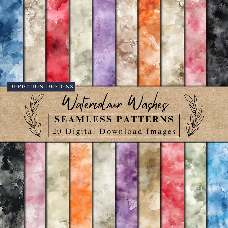 Watercolour Washes Seamless Pattern Printable Craft Paper Supplies for ...