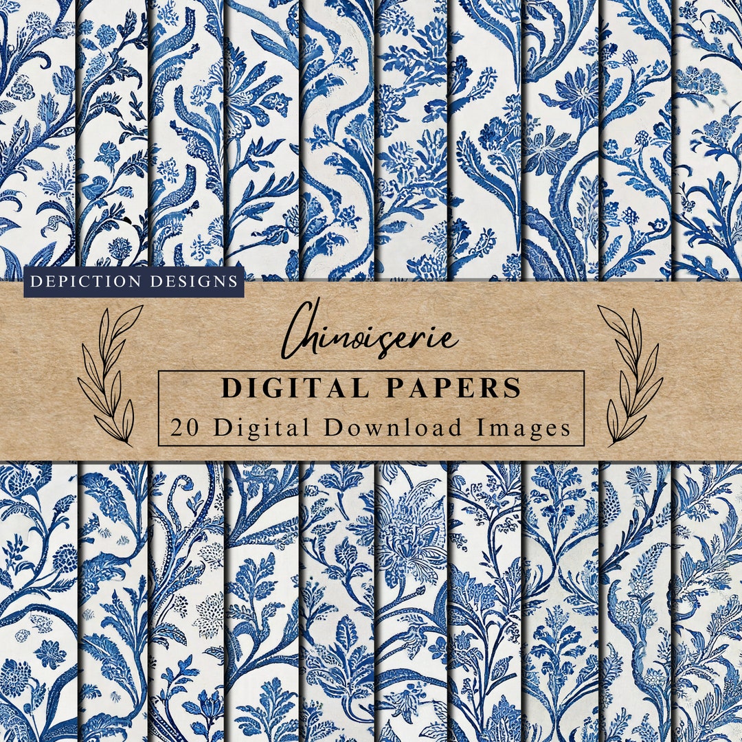 Chinoiserie Digital Papers Collection 1, Instant Download, Printable ...