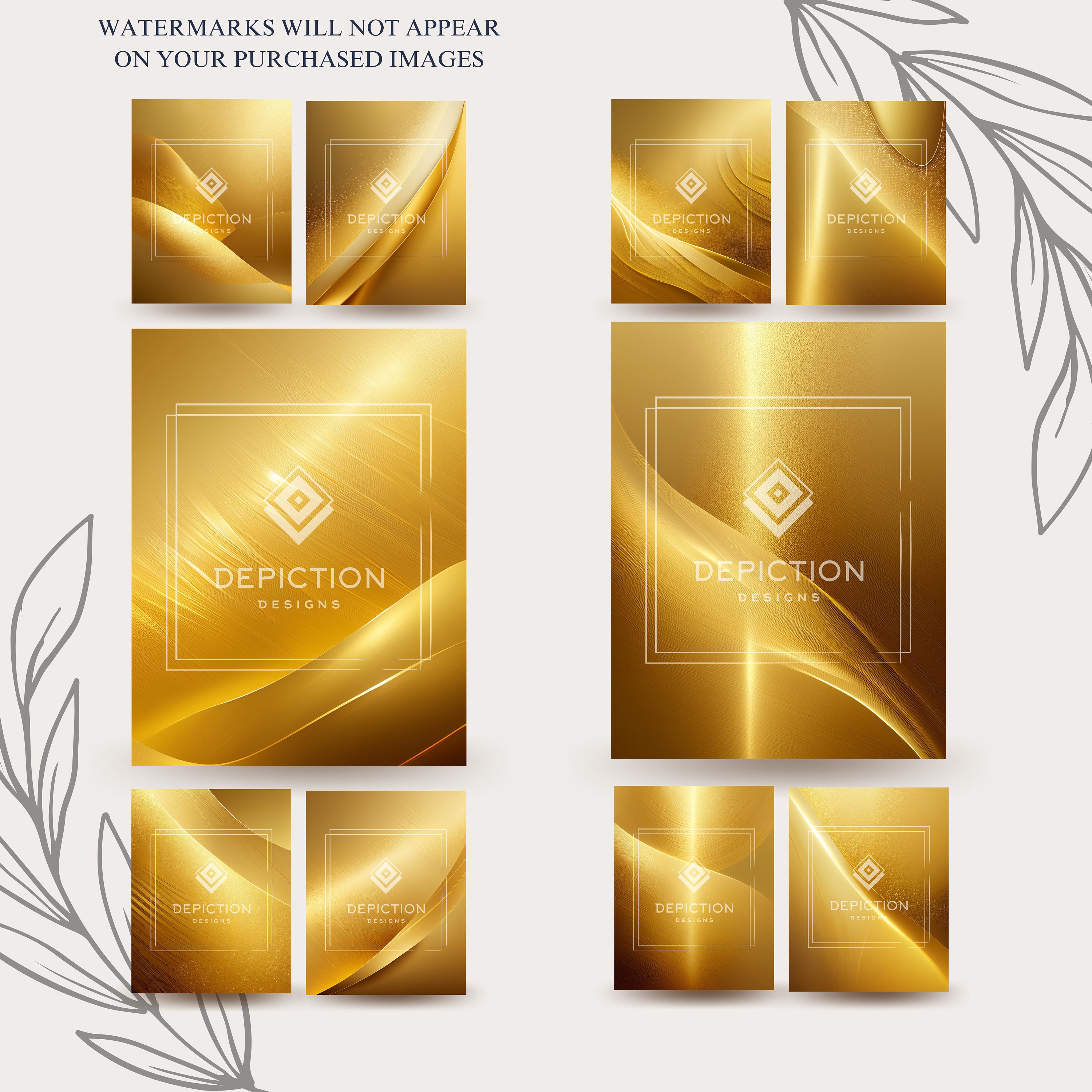Golden Radiance Digital Papers Abstract Gold Foil Printable Papers ...