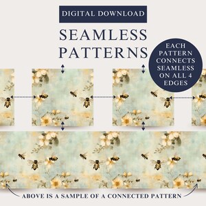 Bee Seamless Pattern Honey Bees Scrapbook Paper Honeycomb Digital Paper ...