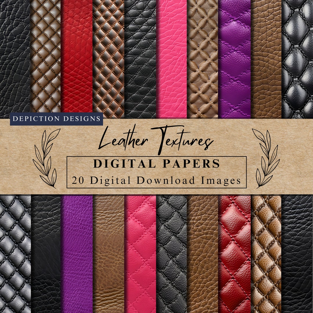 Leather Texture Printable Scrapbooking Paper Leather Junk Journal Page ...
