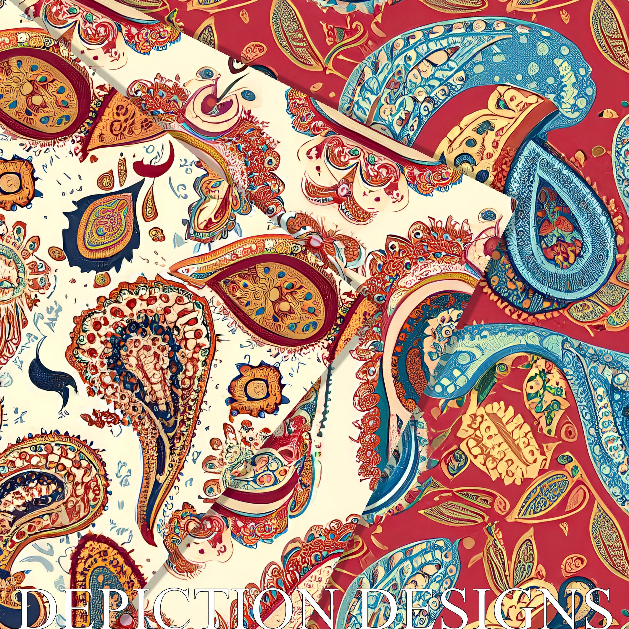 Indian Paisley Digital Papers Collection 3, Instant Download, Printable ...