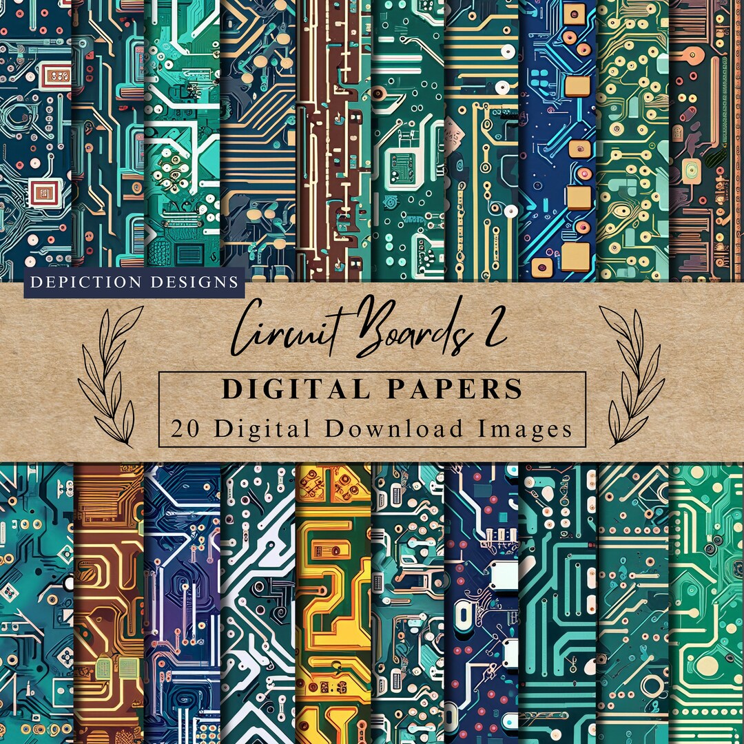 Circuit Boards Digital Papers Collection 2, Instant Download, Tech ...