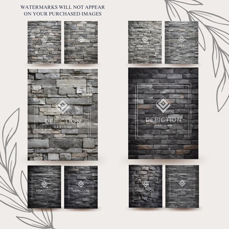 Realistic Brick Wall Textures Digital Papers Grunge Stone Wall ...