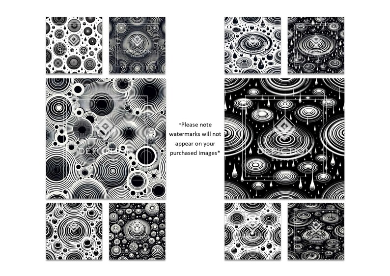 Raindrop Ripples Digital Papers Collection 1, Instant Download ...