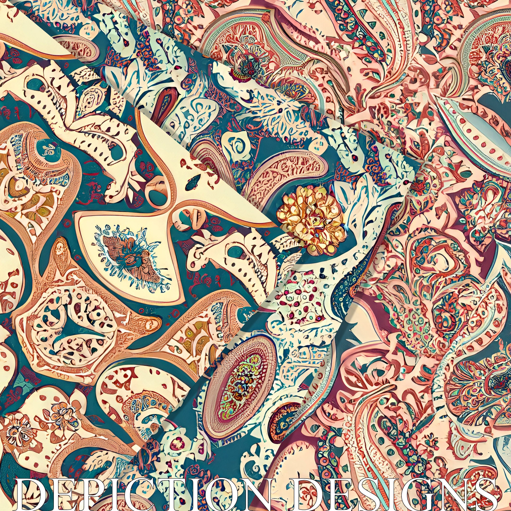 Indian Paisley Digital Papers Collection 3, Instant Download, Printable ...