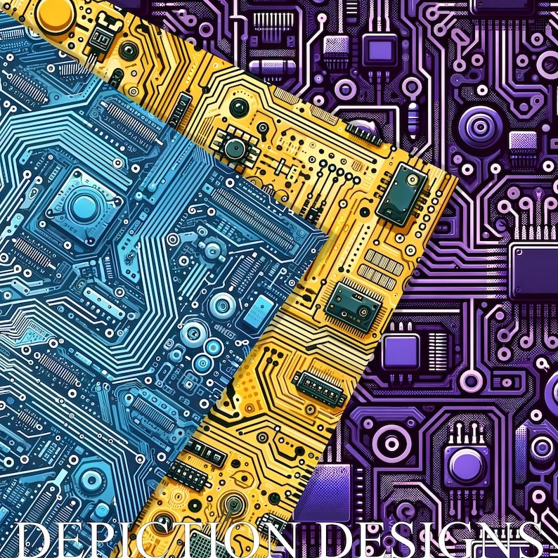Circuit Board Digital Paper Technology Clip Art Computer Motherboard ...