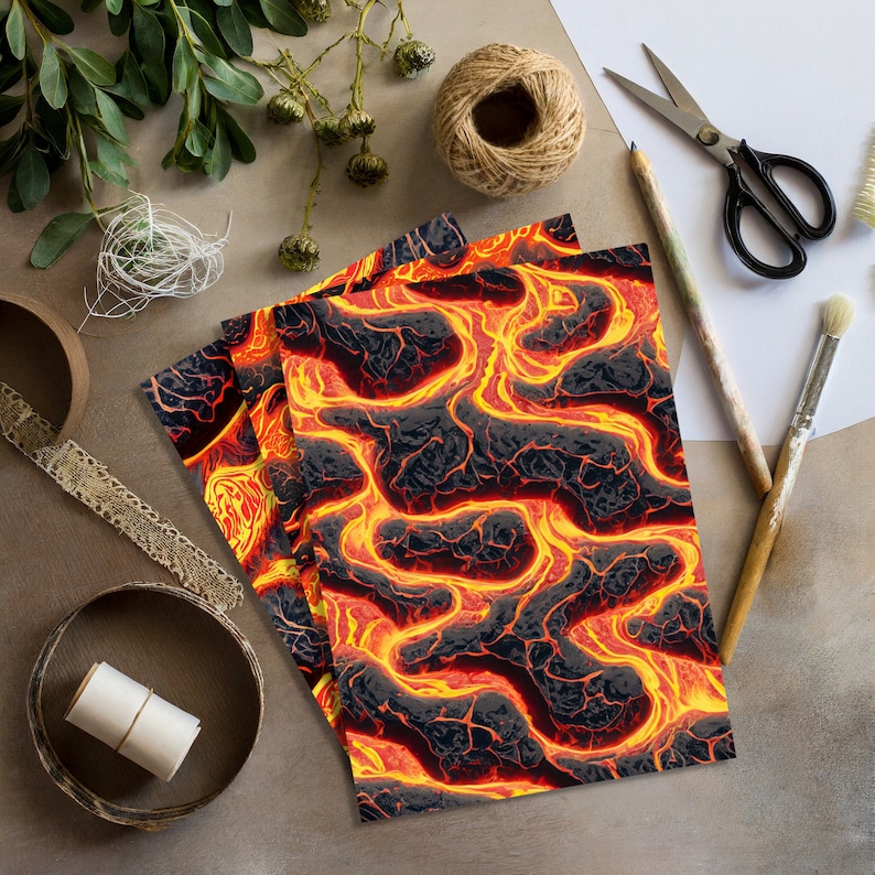 Flowing Lava Digital Papers Collection 1, Instant Download, Printable ...