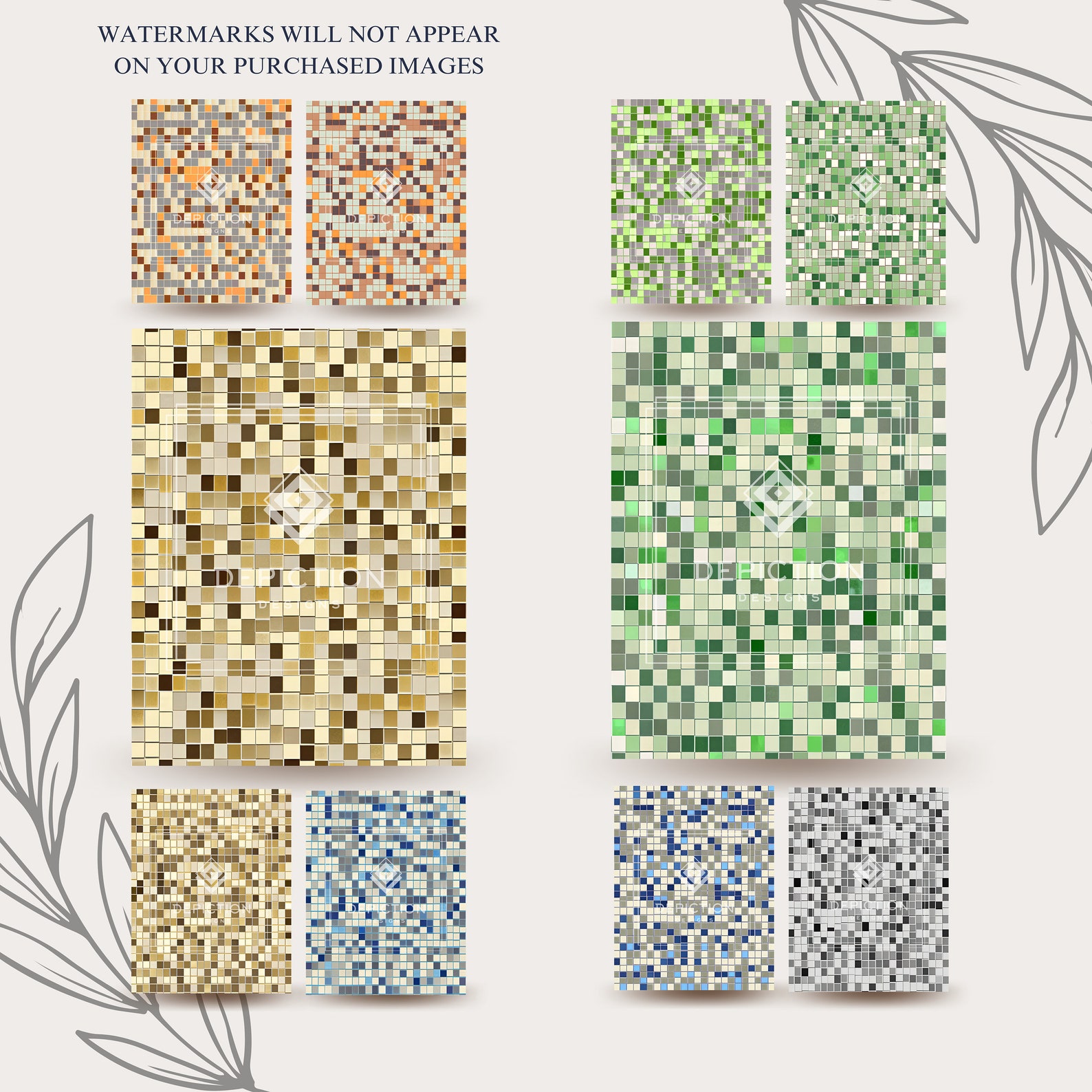 Mosaic Tiles Digital Paper for Craft Lover DIY Pattern Printable ...