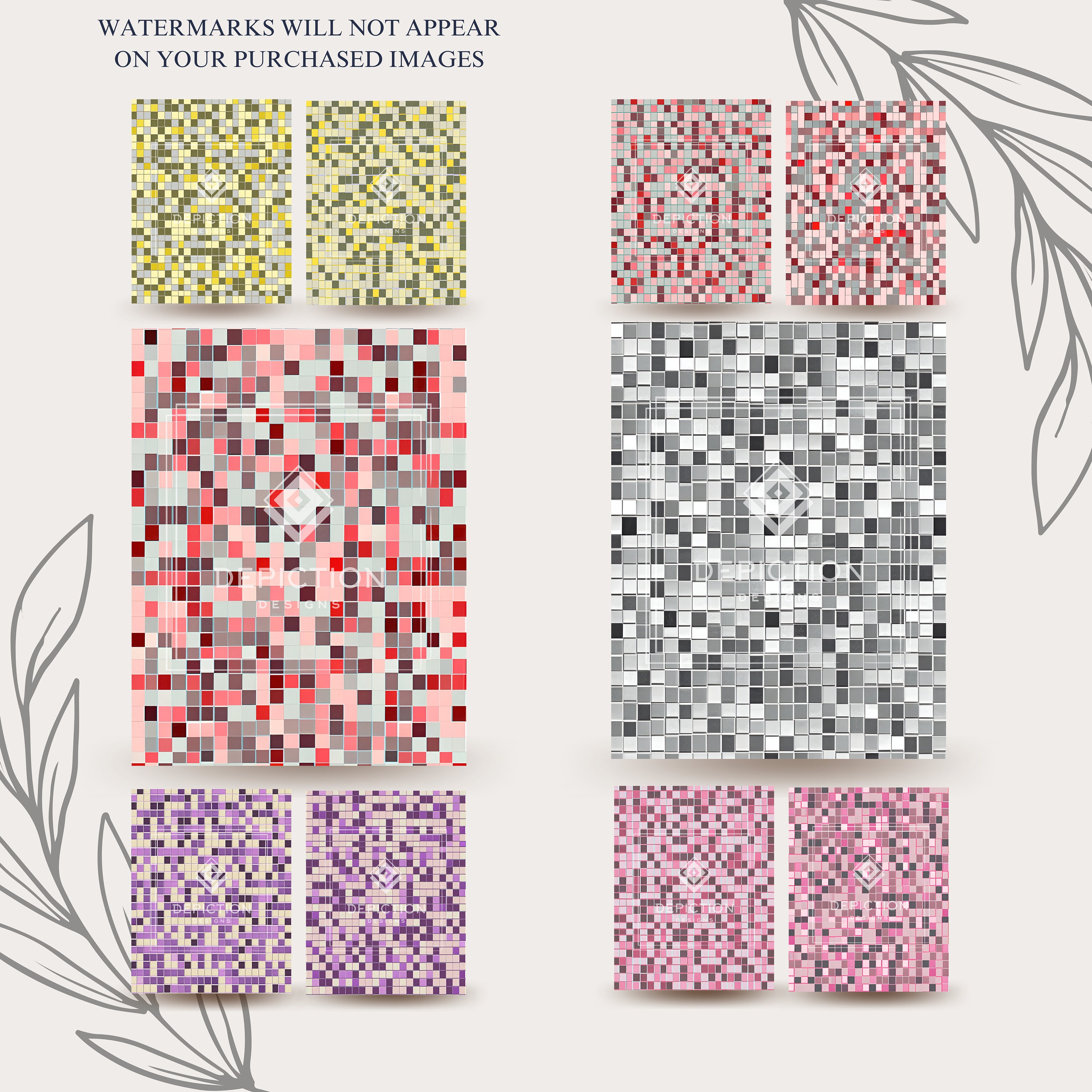 Mosaic Tiles Digital Paper for Craft Lover DIY Pattern Printable ...