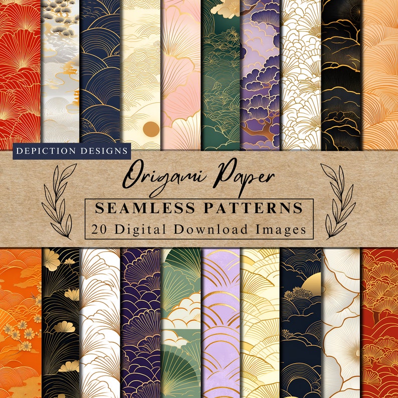 Japanese Origami Seamless Pattern Printable Craft Paper Traditional ...