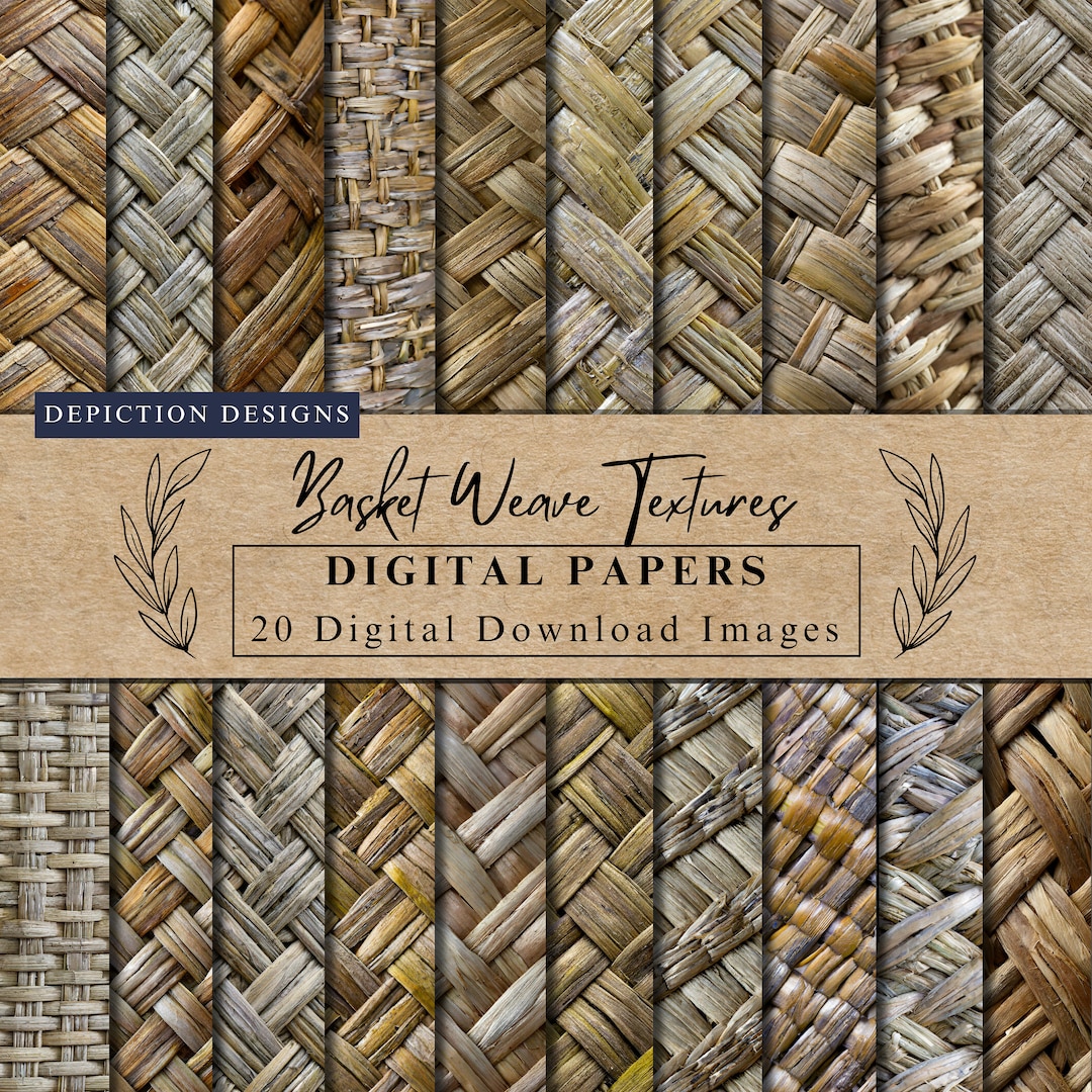 Basket Weave Textures Digital Papers Woven Wood Patterns Printable ...