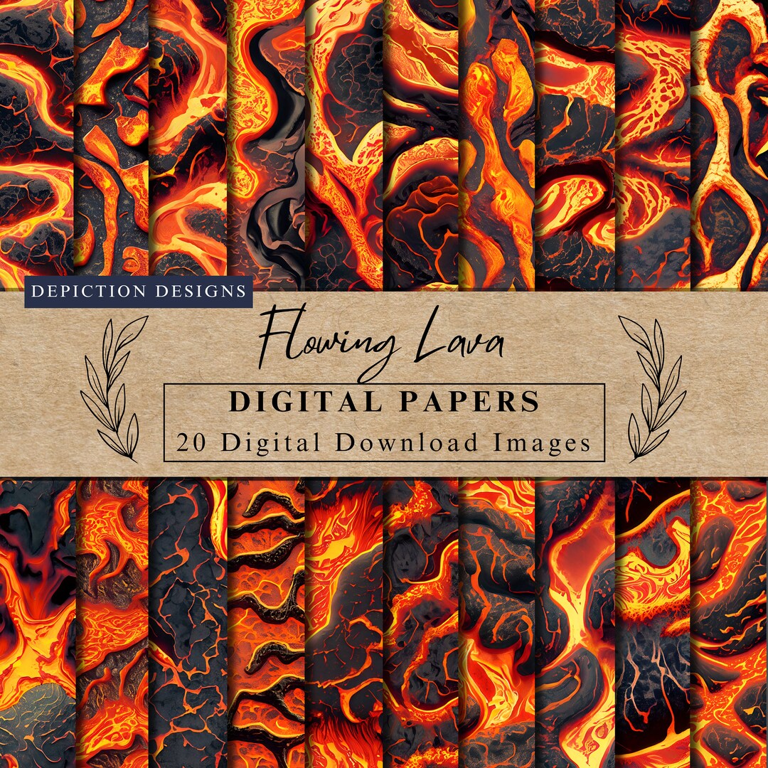 Flowing Lava Digital Papers Collection 1, Instant Download, Printable ...