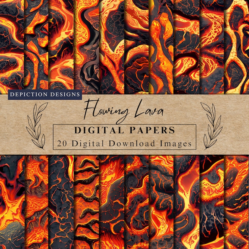 Flowing Lava Digital Papers Collection 1, Instant Download, Printable ...