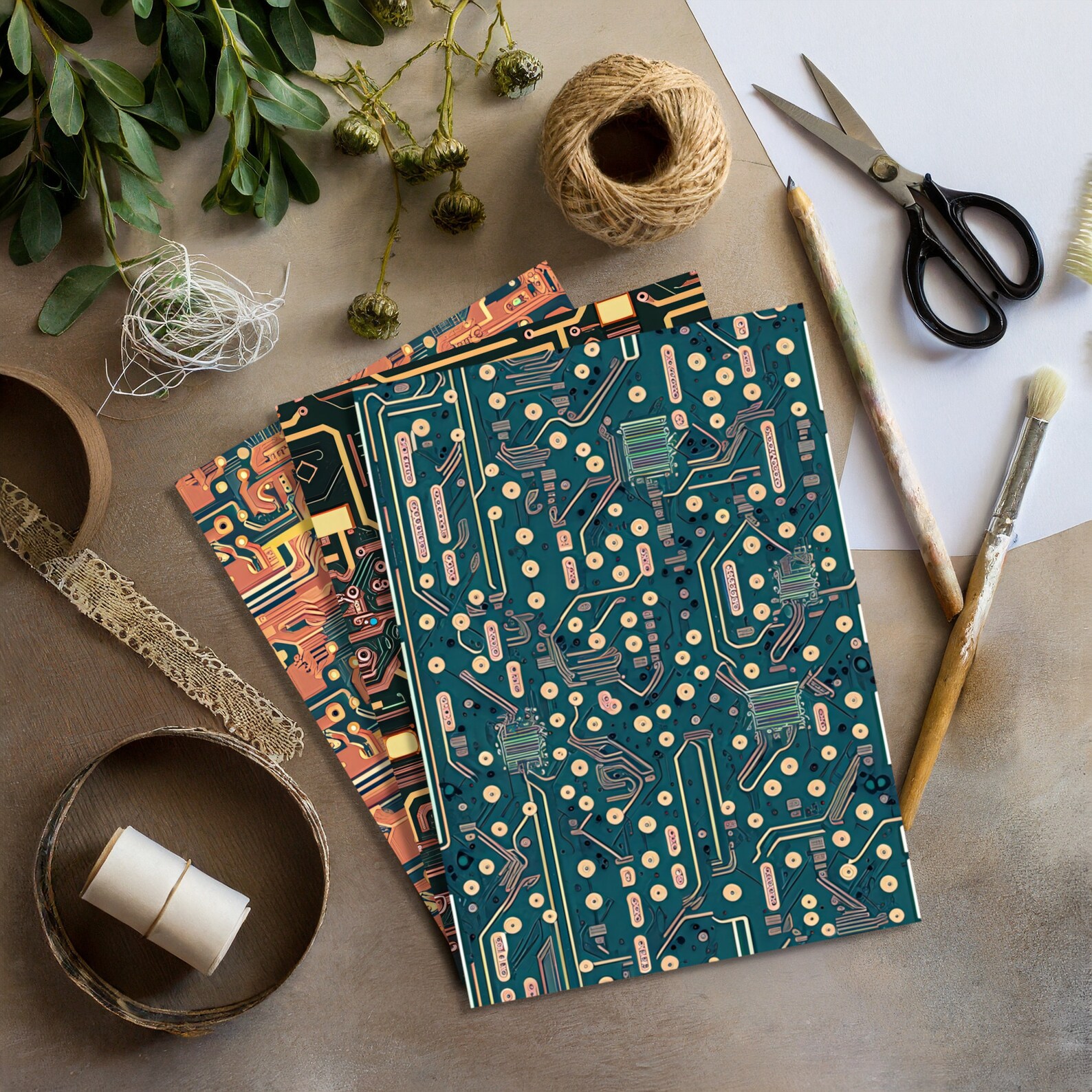 Tech Patterns Printable Scrapbooking Paper for Do It Yourself Crafting ...