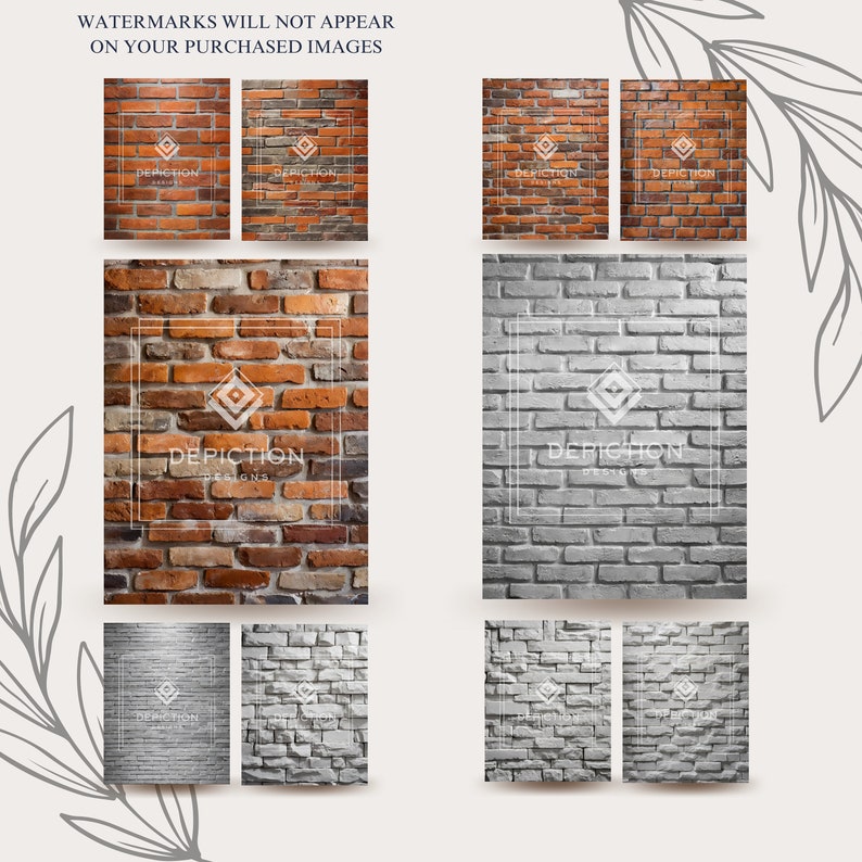 Realistic Brick Wall Textures Digital Papers Grunge Stone Wall ...