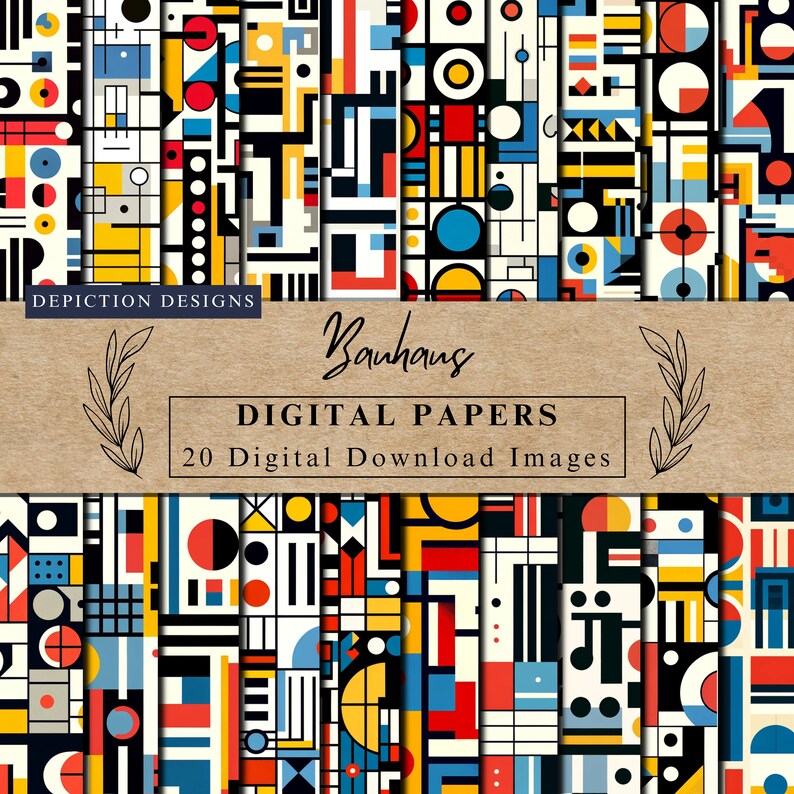 Bauhaus Digital Papers Collection 1, Instant Download, Printable ...