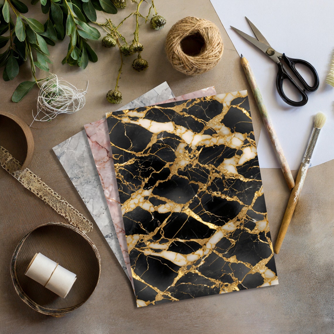 Luxurious Marble Pattern Digital Paper for DIY Craft Projects Printable ...