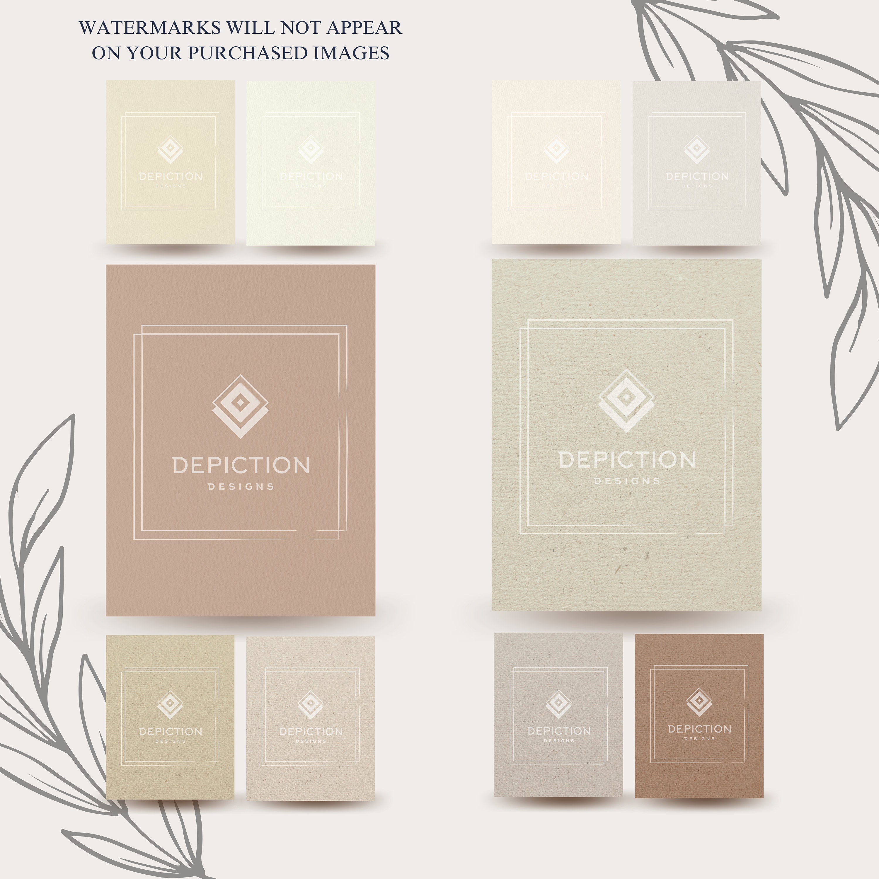 Beige Paper Textures Digital Papers Color Palette Set Soft Textured ...