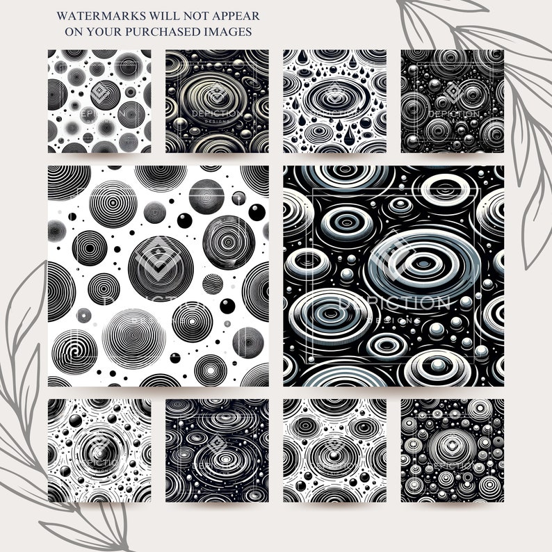 Raindrop Ripples Digital Papers Collection 1, Instant Download ...